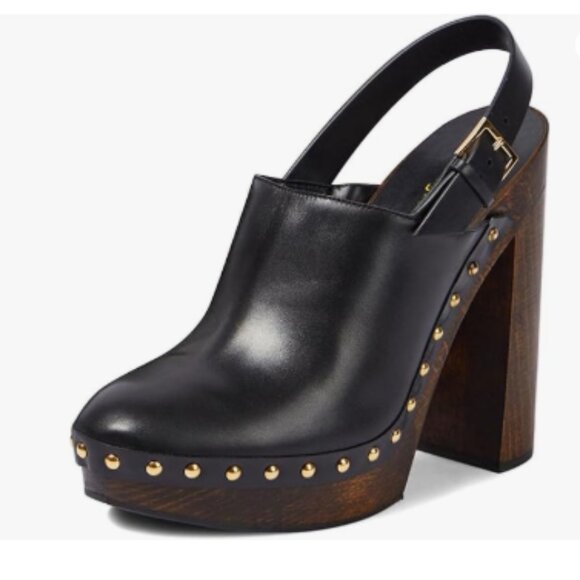 Wo Wagas | Shoes | Black Chic Closed Toe Studded Clog Platform ...